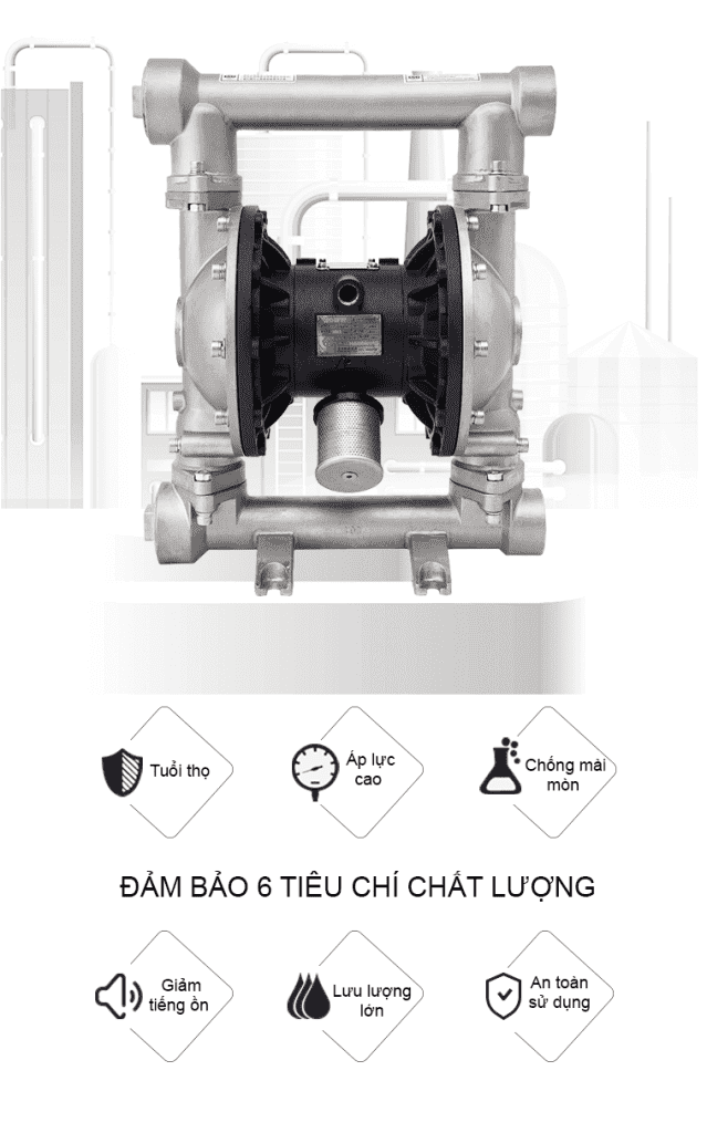 Bơm màng khí nén GODO QBY3-50 inox